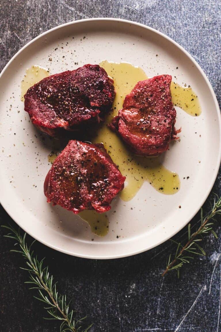 Air Fryer Filet Mignon with Garlic Herb Butter - The Frizzled Leek
