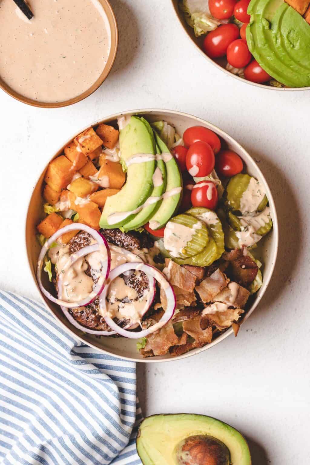 Deconstructed Burger Bowls - The Frizzled Leek