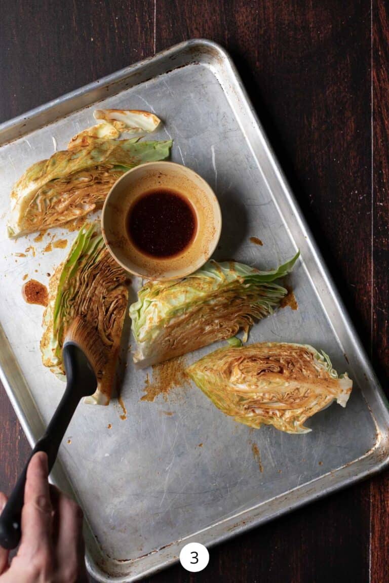 Air Fryer Cabbage Wedges with Yogurt Sauce - The Frizzled Leek