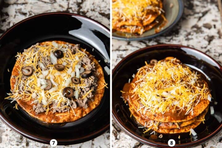 New Mexico Stacked Beef Enchiladas - The Frizzled Leek