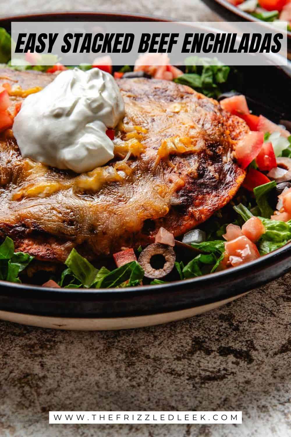 New Mexico Stacked Beef Enchiladas - The Frizzled Leek