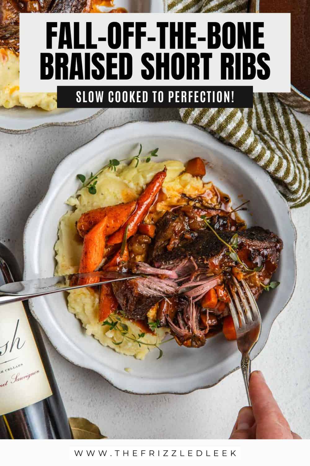 Red Wine Braised Beef Short Ribs - The Frizzled Leek